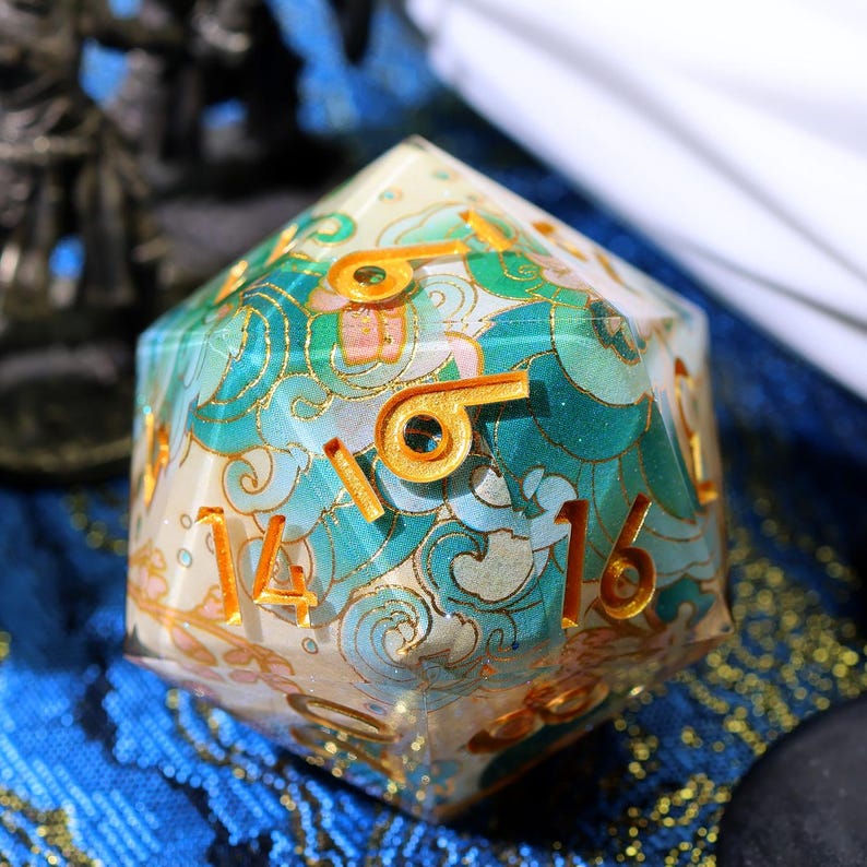 Dnd Dice Chonk D20 Sakura Blossom Dice for D&D Rpgs, Oversized D20 Dice ...
