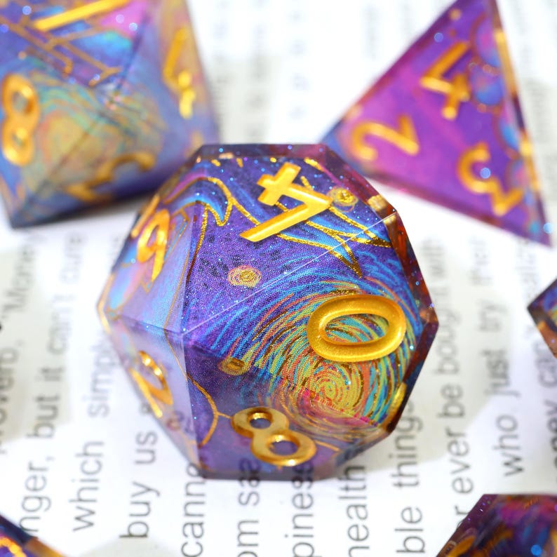 Gilded Cosmos Artcore Purple Galaxy. Sharp Edge. Handmade DND Gifts Set ...