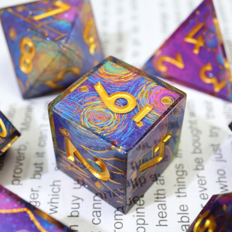 Gilded Cosmos Artcore Purple Galaxy. Sharp Edge. Handmade DND Gifts Set ...