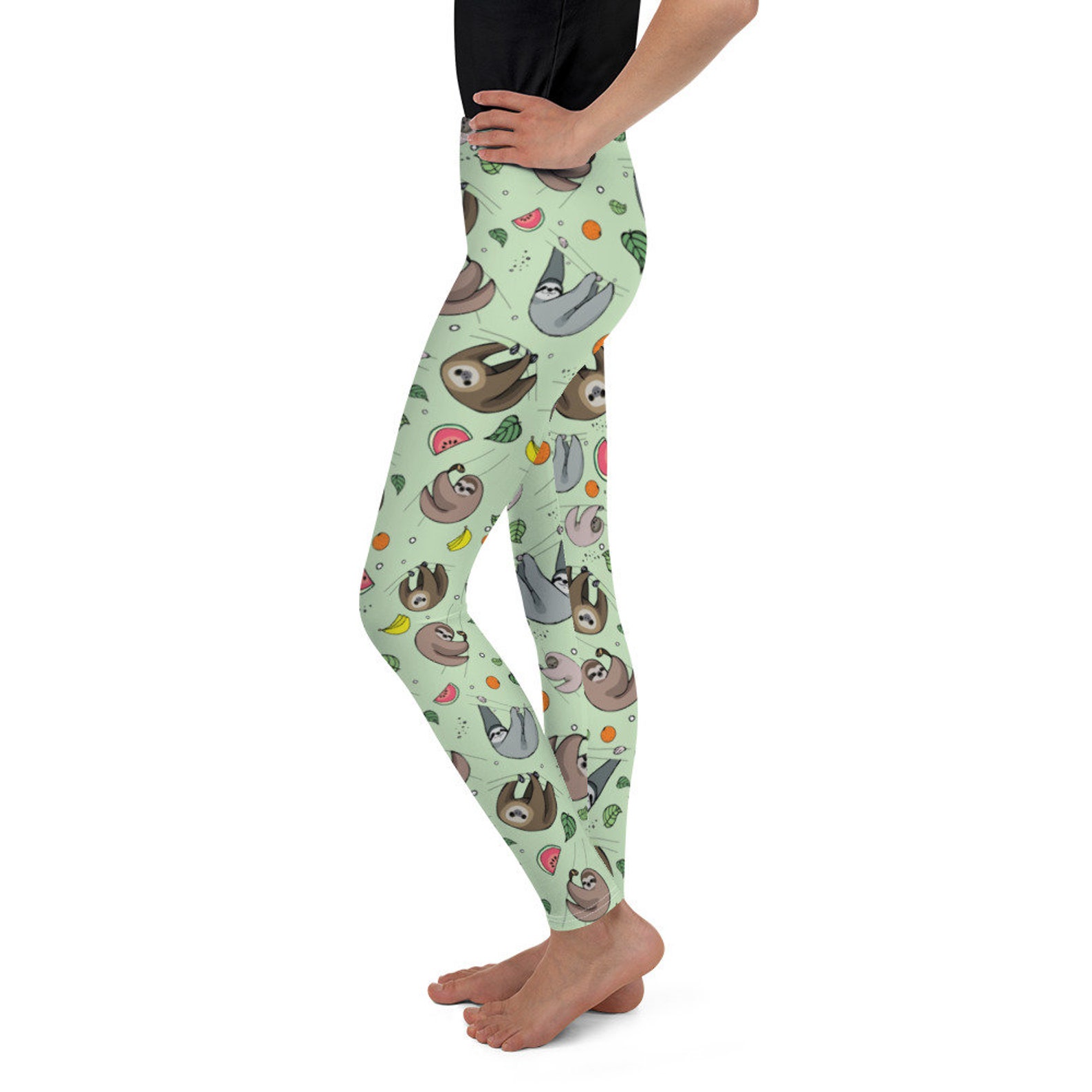 Cute Sloth Clothes Kids Sloth Leggings Girls or Teens - Etsy