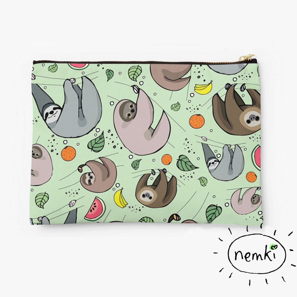 Sloth Pouch Sloth Pencil Case Sloth Makeup Bag Sloth Cosmetics - Etsy