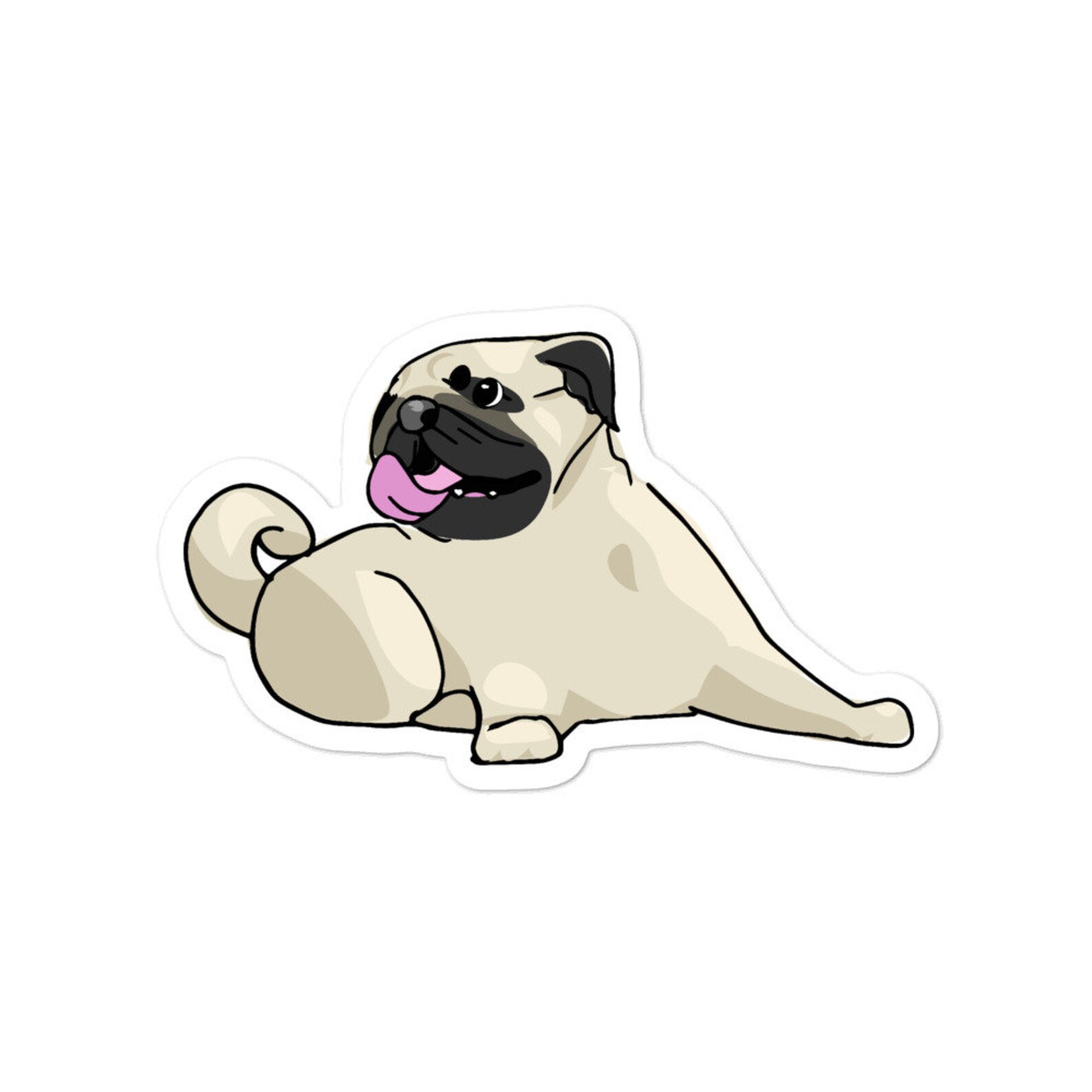 Pug Vinyl Bubble-free Sticker, 3 X 3, 4 X 4 or 5.5 X 5.5 - Etsy