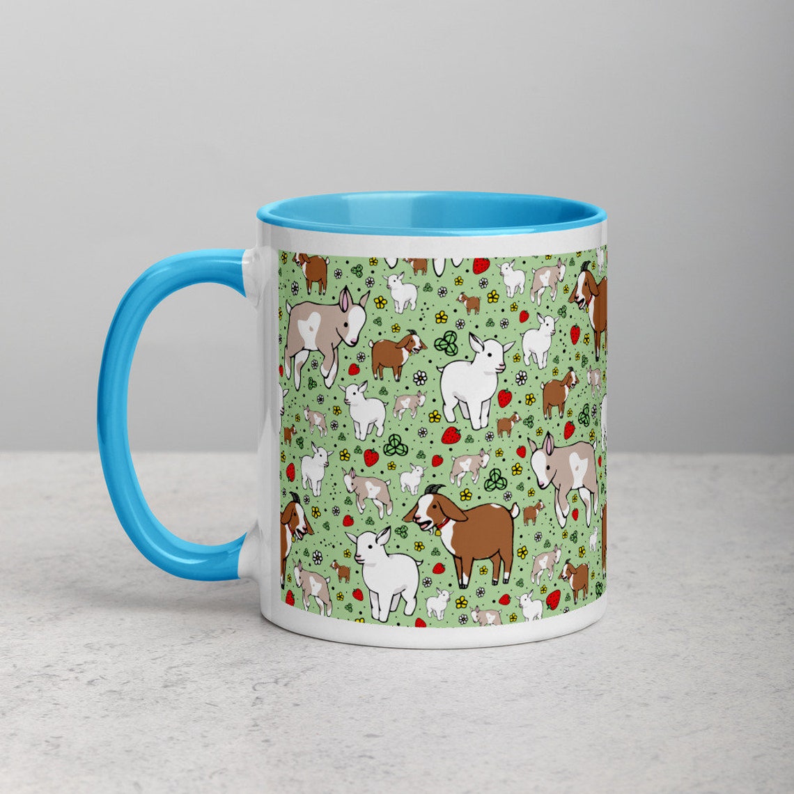 Cute Goat Mug, Ceramic, 3 Colors Available, 11oz - Etsy