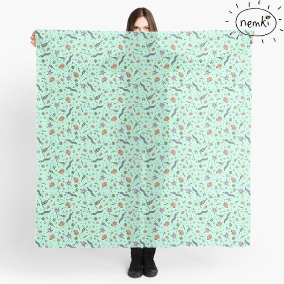 Microscopic Animals Scarf Biology Scarf Microbiology Scarf | Etsy