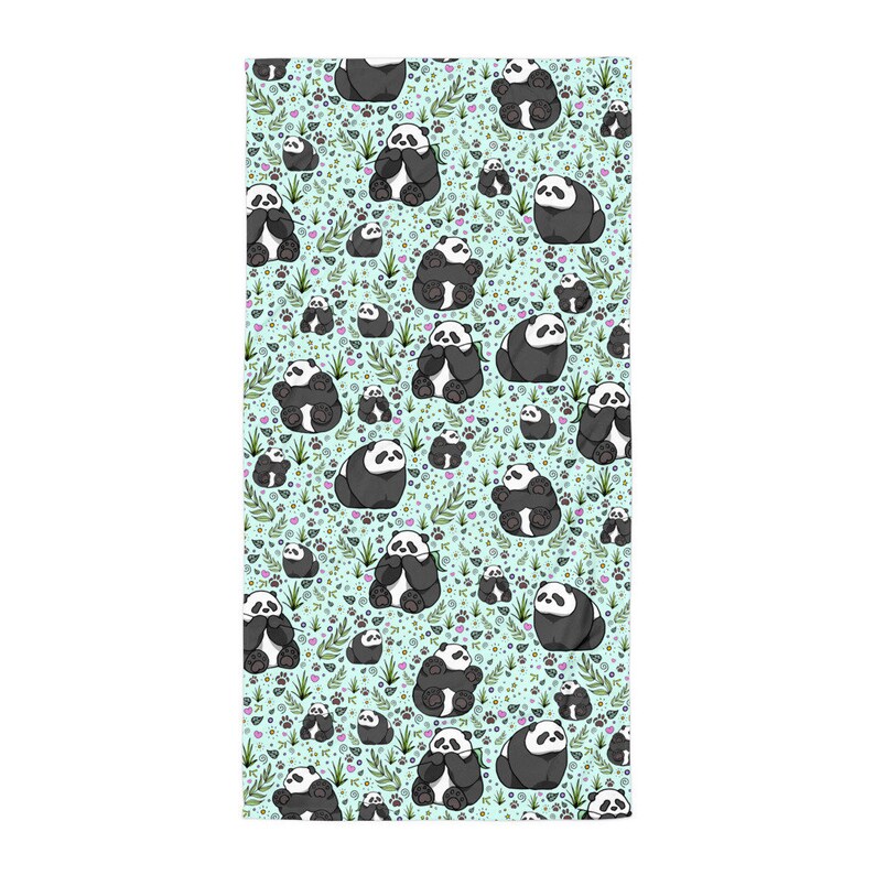 Panda Towel Cute Panda Beach Towel Panda Bear Bath Towels - Etsy
