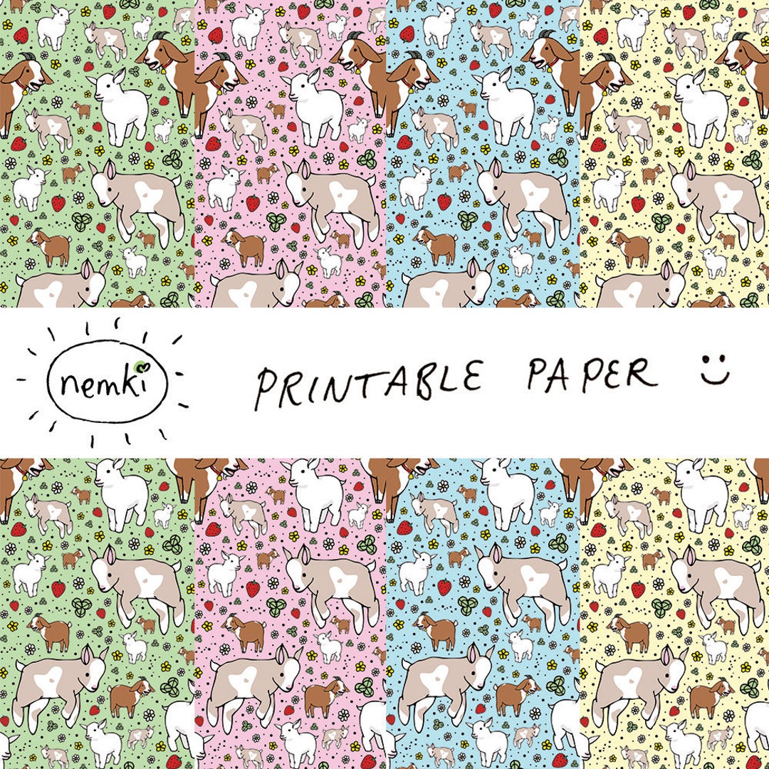 Goat Printable Paper Goat Downloadable Paper Goat Digital Paper Goat ...
