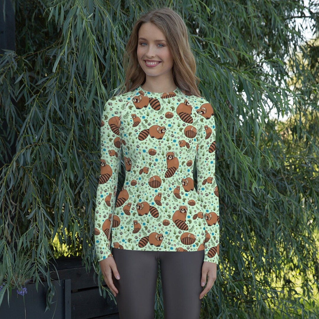 Cute Red Panda Long Sleeved T-shirt Red Pandas Rash Guard Women - Etsy UK