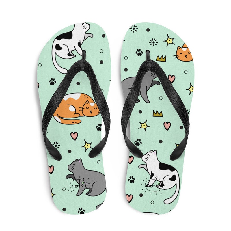 Cat Flipflops - Etsy