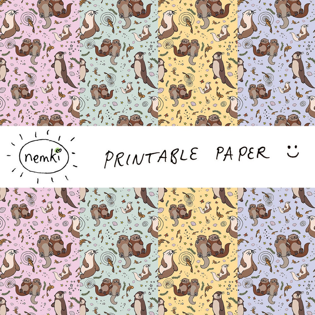 Otter Printable Paper Otter Downloadable Paper Otter Digital Paper ...