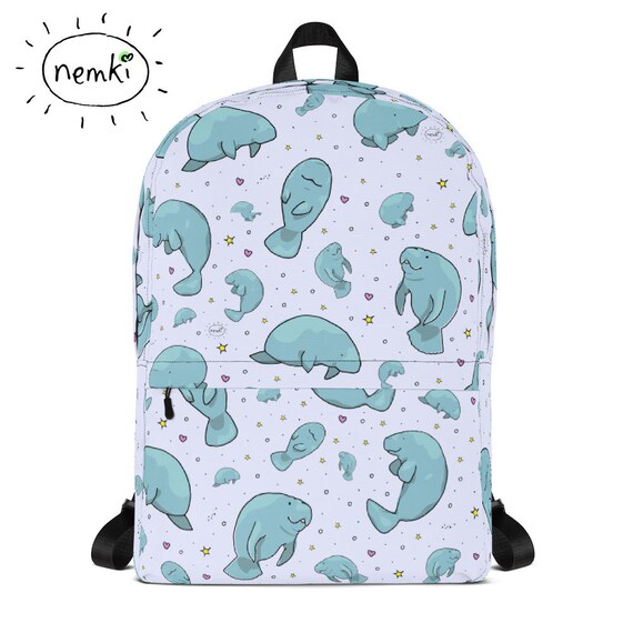 Manatee Backpack Manatees Rucksack Cute Manatee Bag Manatee | Etsy