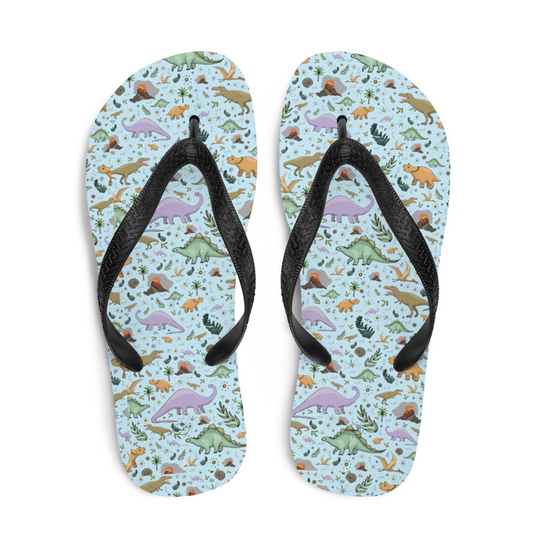 Dinosaur Flip-flops - Etsy