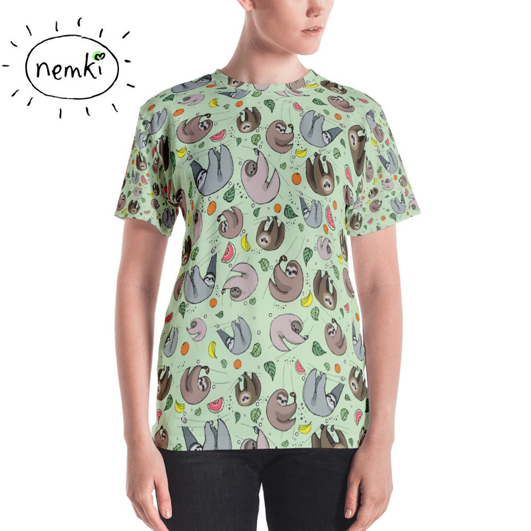 Cute Sloth T-shirt Sloths T-shirt Women Sloth Top Sloth Clothes Sloth ...