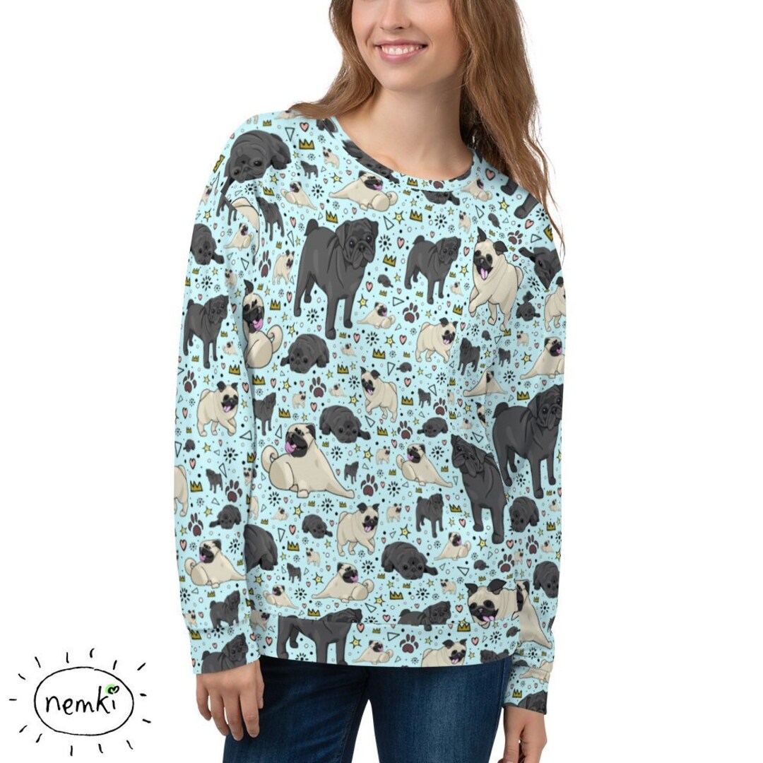 Cute Pug Dog Sweater Pugs Jumper Sweatshirt Women Men Unisex - Etsy