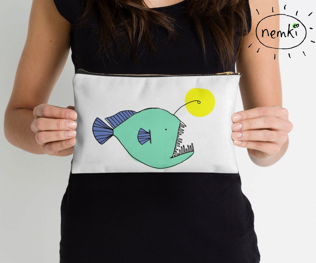 Fish Pencil Case Fish Pouch Fish Zipper Pouch Anglerfish Gifts - Etsy UK