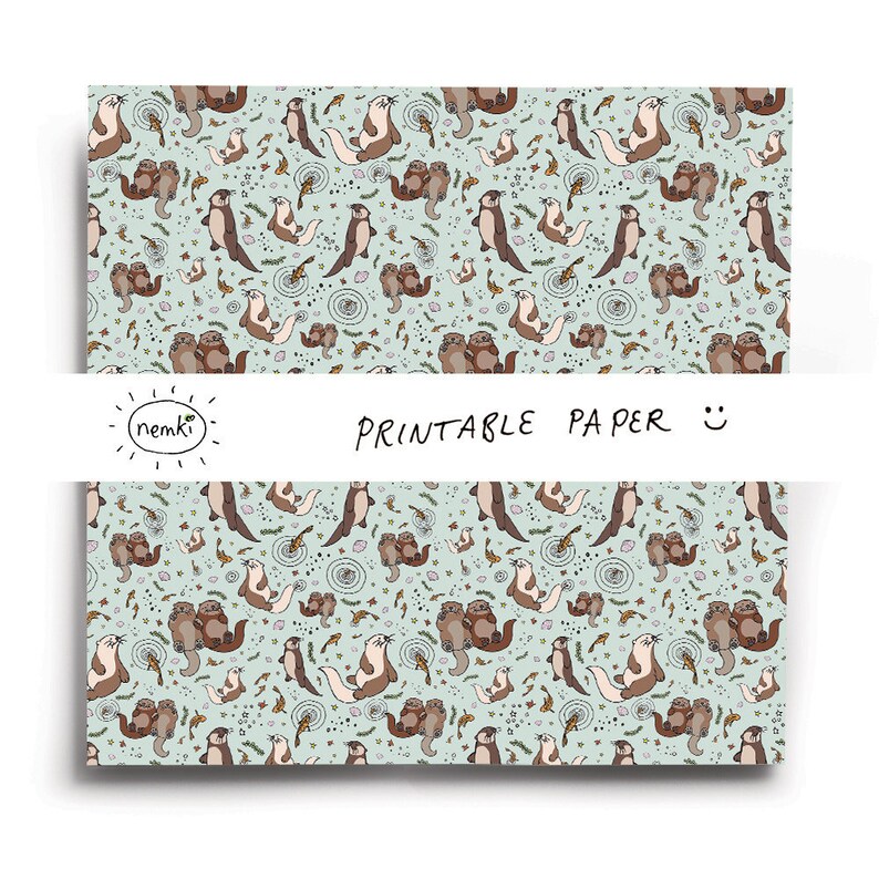 Otter Printable Paper Otter Downloadable Paper Otter Digital | Etsy