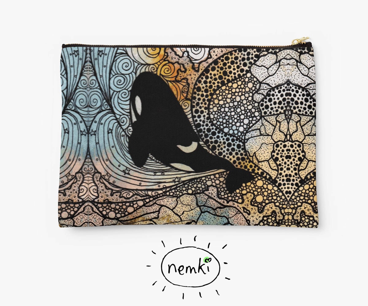 Orca Pencil Case Orca Zipped Pouch Orca Pouch Orcas Makeup Bag | Etsy