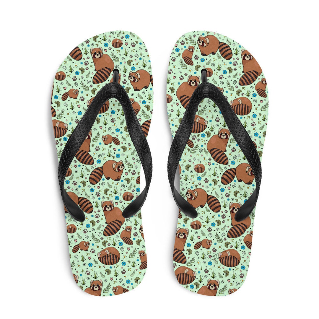 Red Panda Flip-flops - Etsy