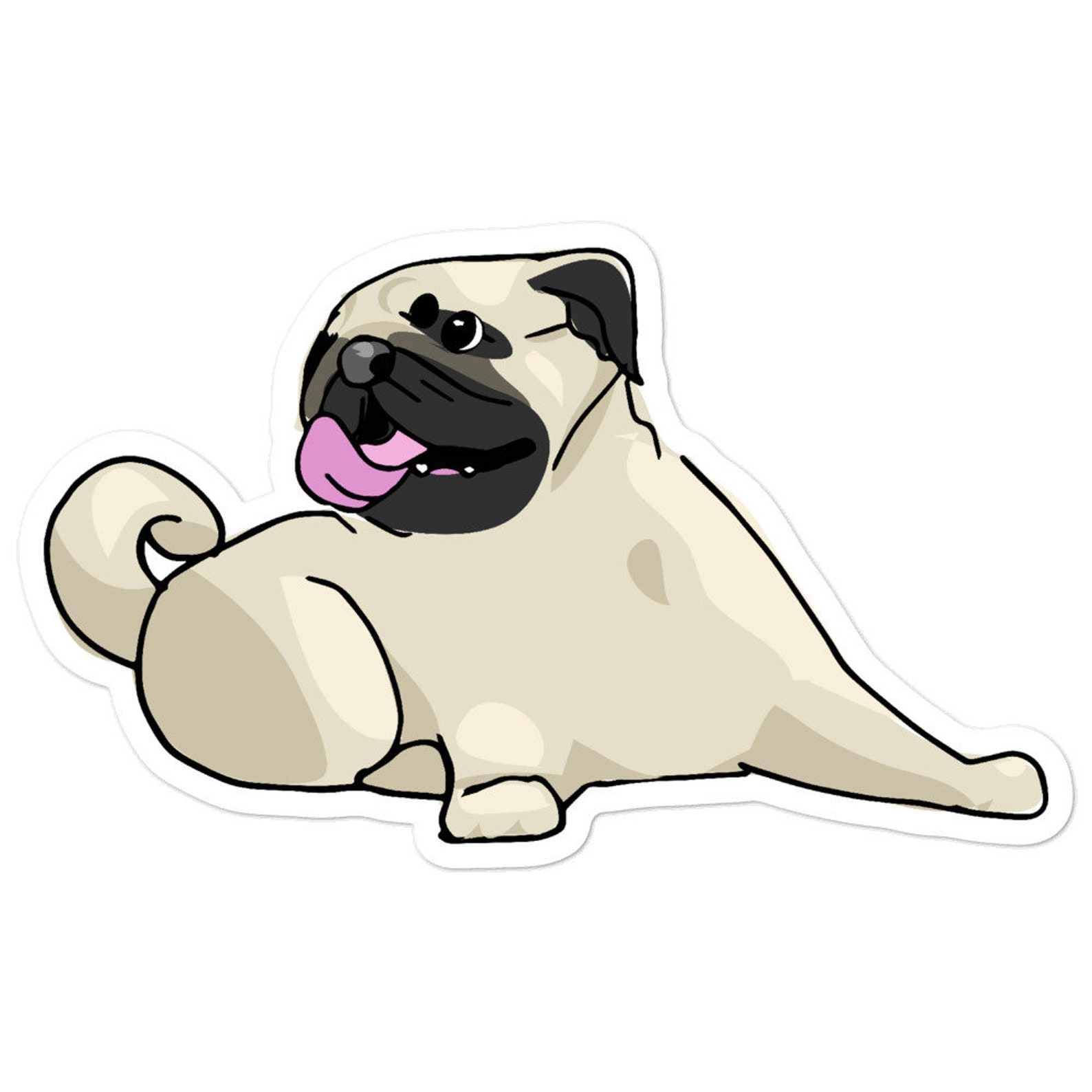 Pug Vinyl Bubble-free Sticker, 3 X 3, 4 X 4 or 5.5 X 5.5 - Etsy