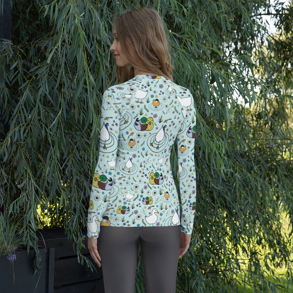 Cute Duck Women's Rash Guard, Long Sleeved T-shirt - Etsy