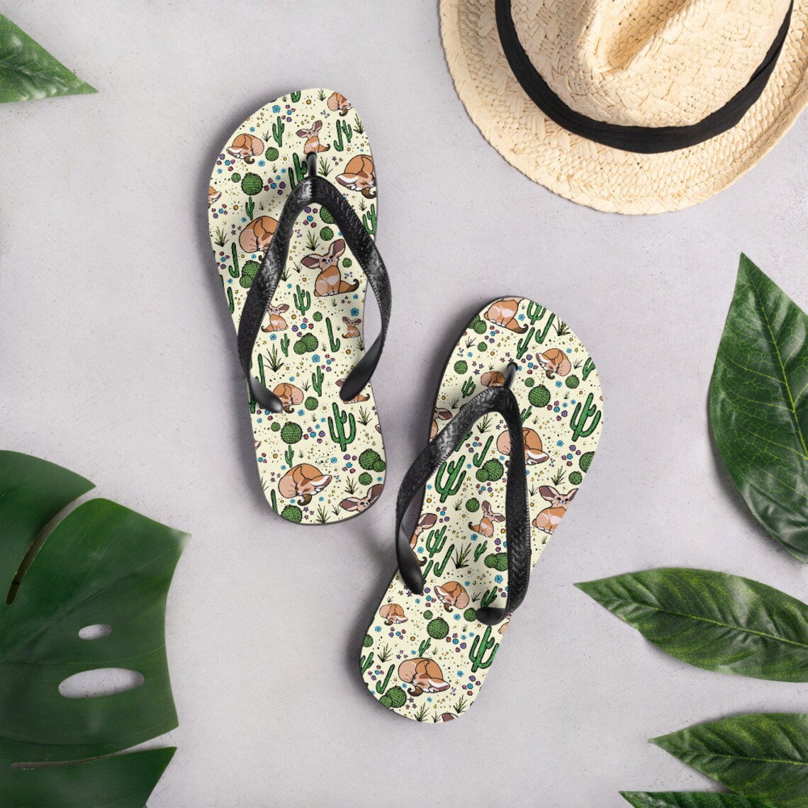 Fennec Fox Flip-flops - Etsy