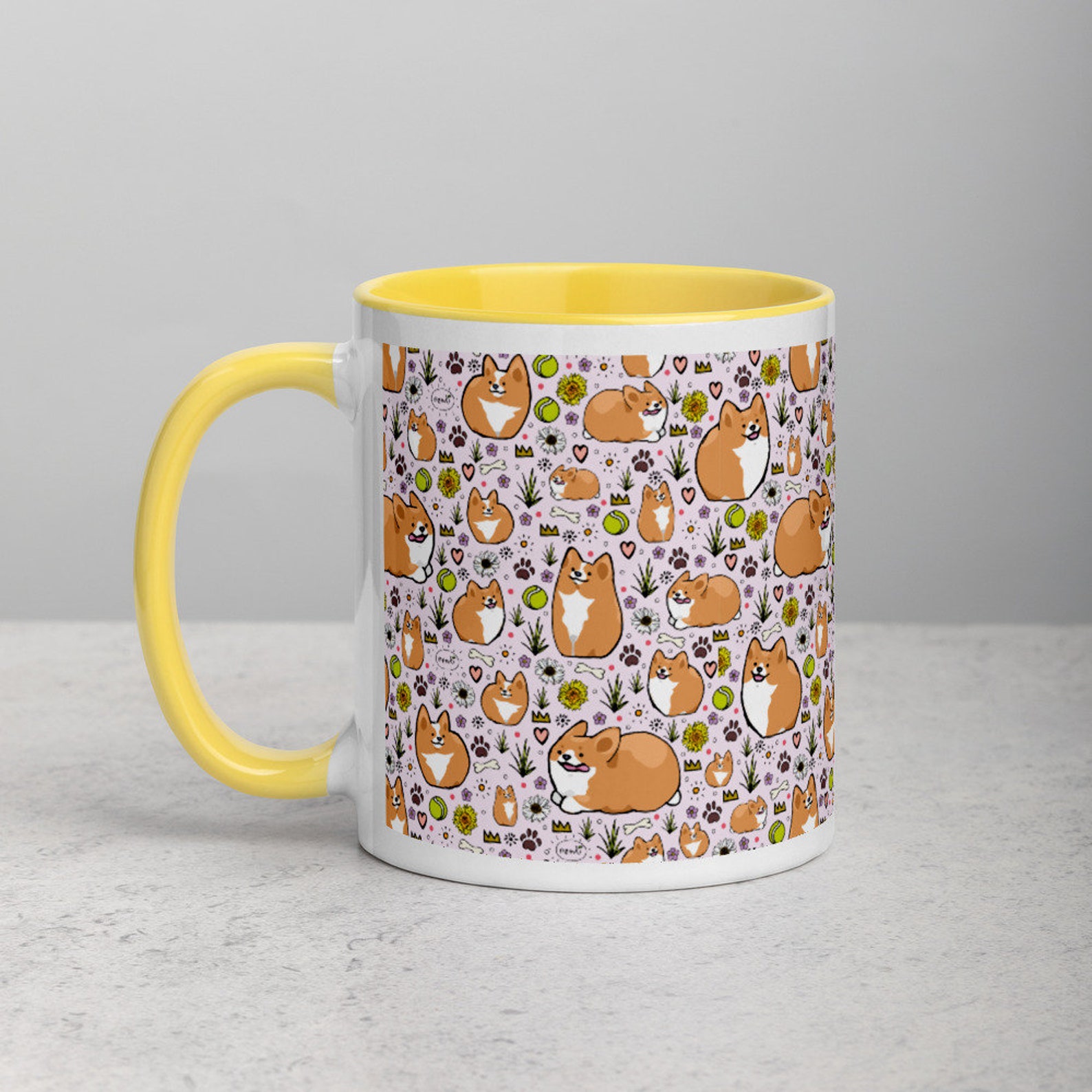 Cute Corgi Mug, Ceramic, 3 Colors, 11oz - Etsy