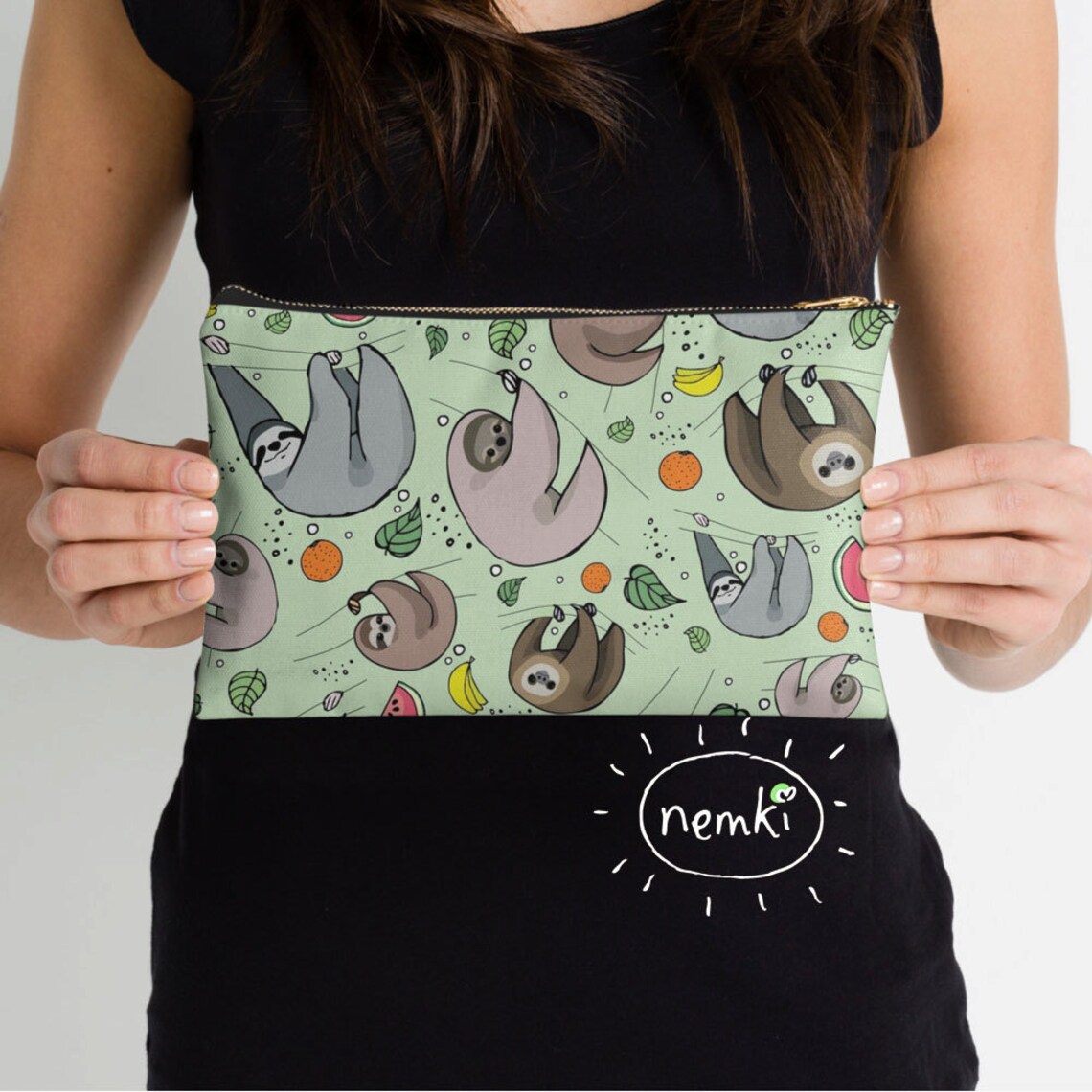 Sloth Pouch Sloth Pencil Case Sloth Makeup Bag Sloth Cosmetics - Etsy