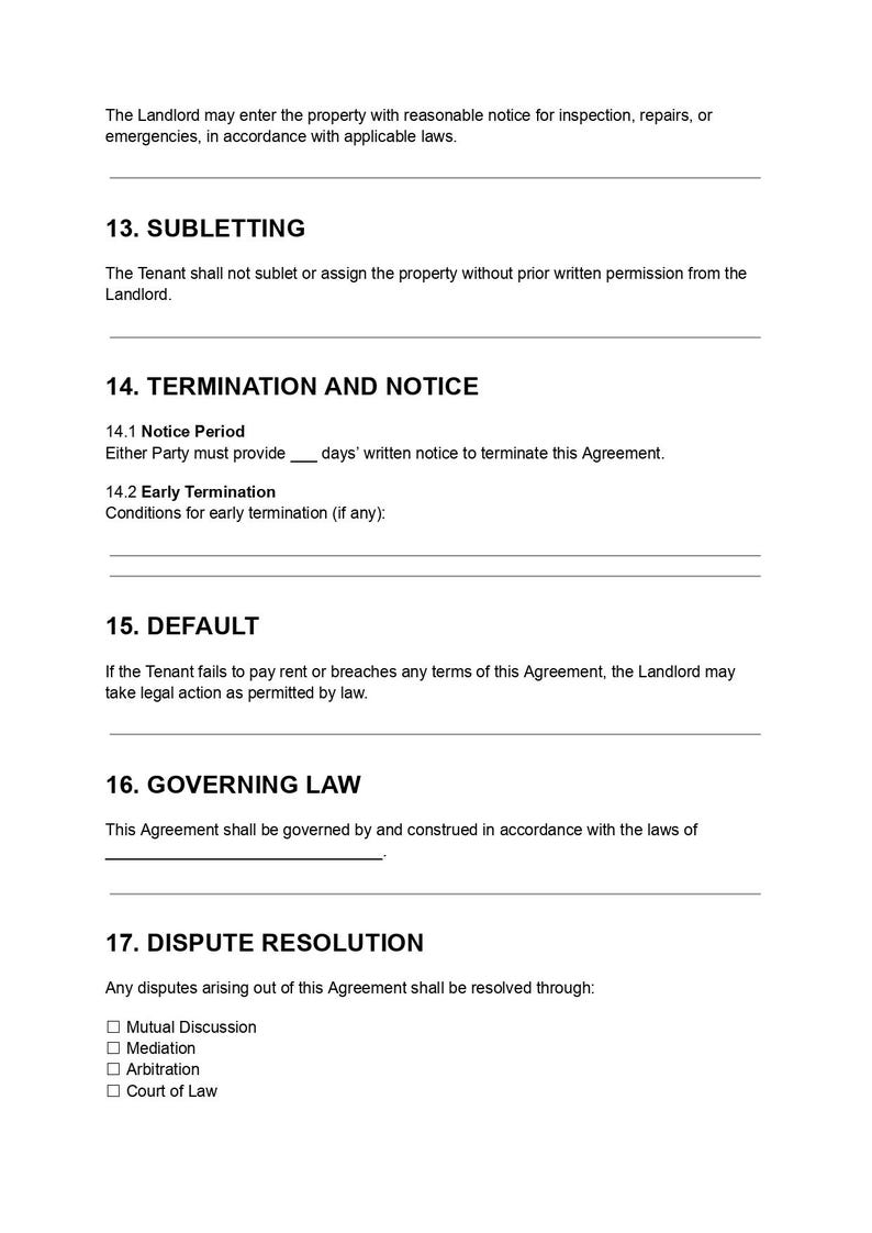 Tenancy Agreement Template Editable PDF & DOC | Rental Contract ...