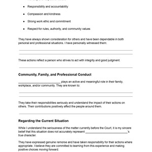 Court Character Reference Letter Template – Legal Support (PDF & DOC ...