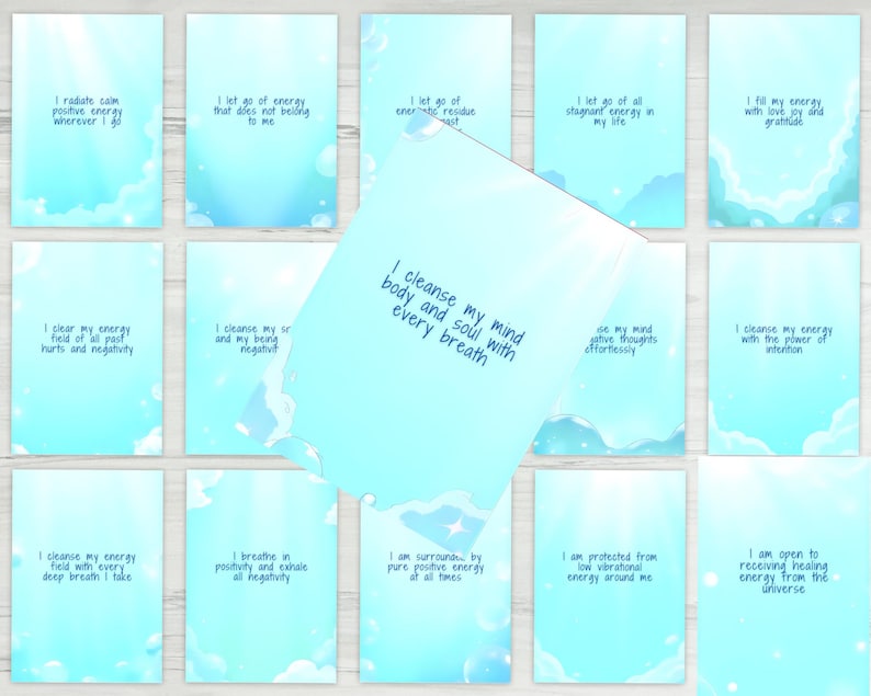 60 Energy Cleansing Affirmation Cards | Printable Affirmations ...