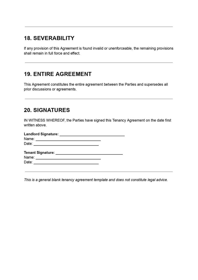 Tenancy Agreement Template Editable PDF & DOC | Rental Contract ...