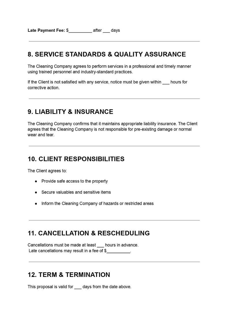 Cleaning Service Proposal Template – Residential & Commercial Cleaning ...