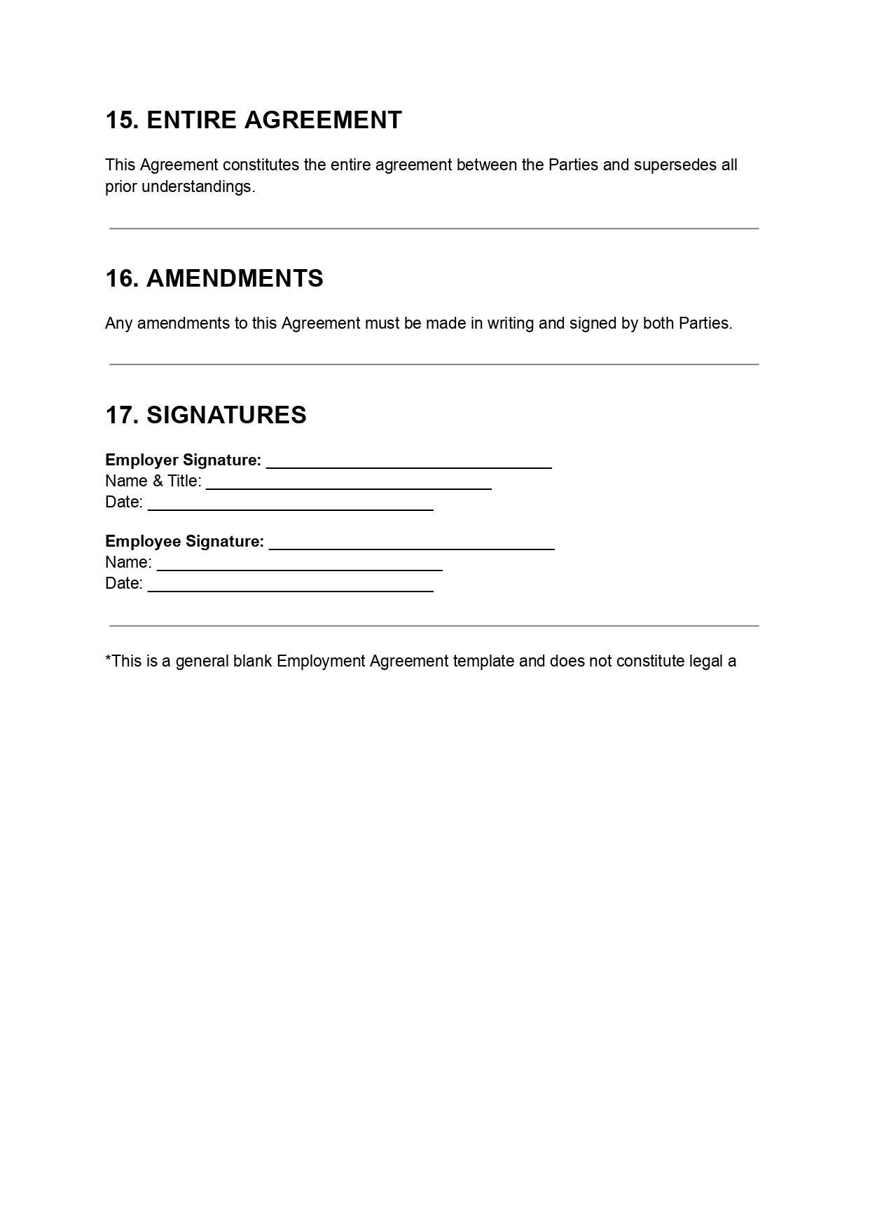 Employment Agreement Template Editable PDF & DOC | Employee Contract ...