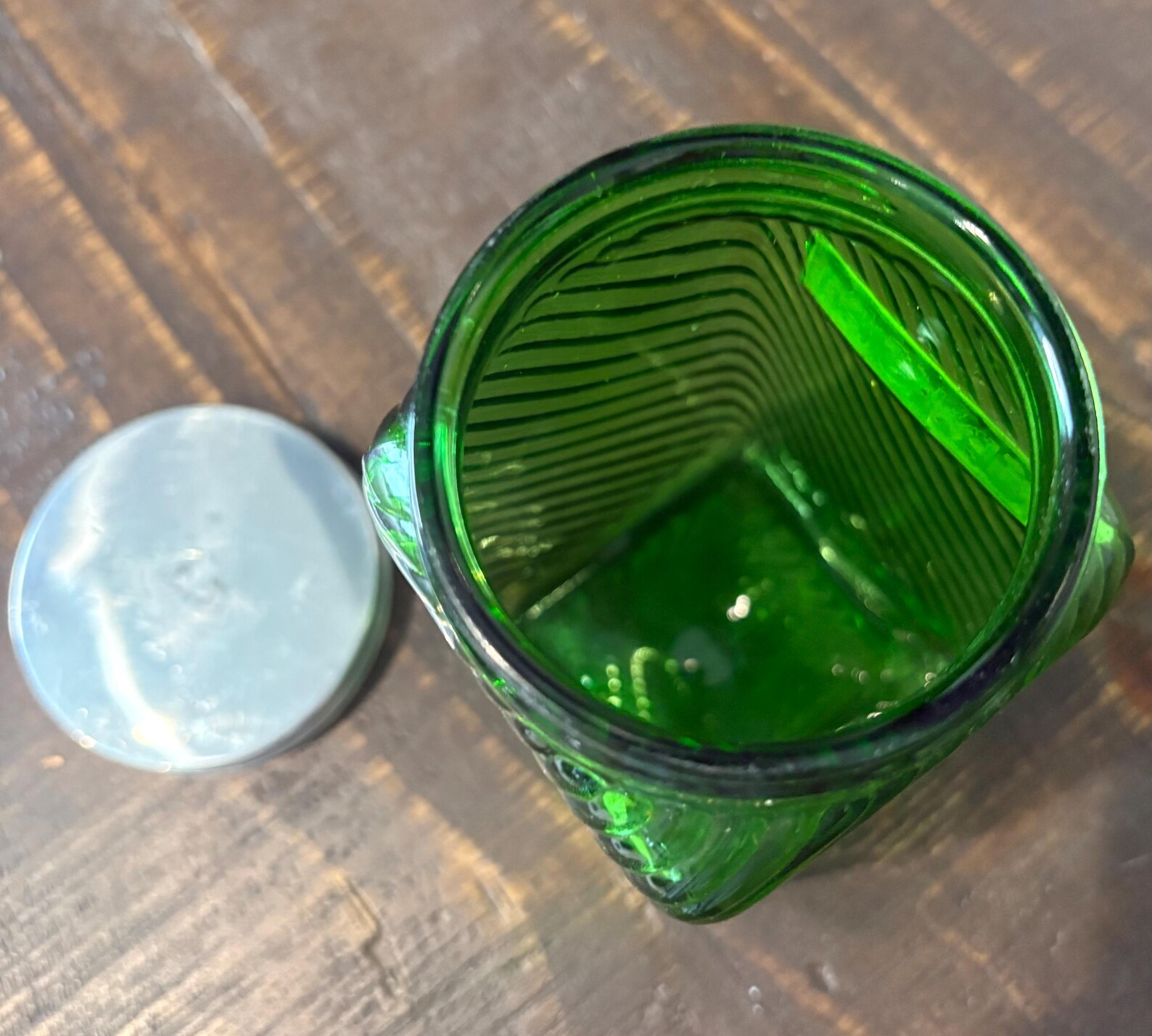 Vintage Owen’s-illinois Green Depression Glass Hoosier Rice Jar - Etsy