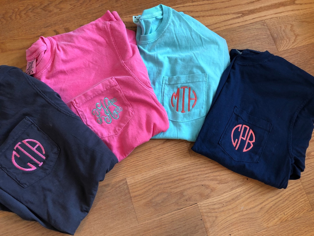 Monogram Pocket Tee- Monogrammed Pocket Tee- Monogram T Shirt ...