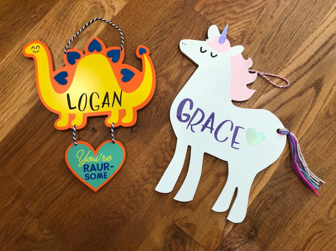 Kids Wall Decor- Boy Wall Decor- Girl Wall Decor- Dinosaur Door Decor ...