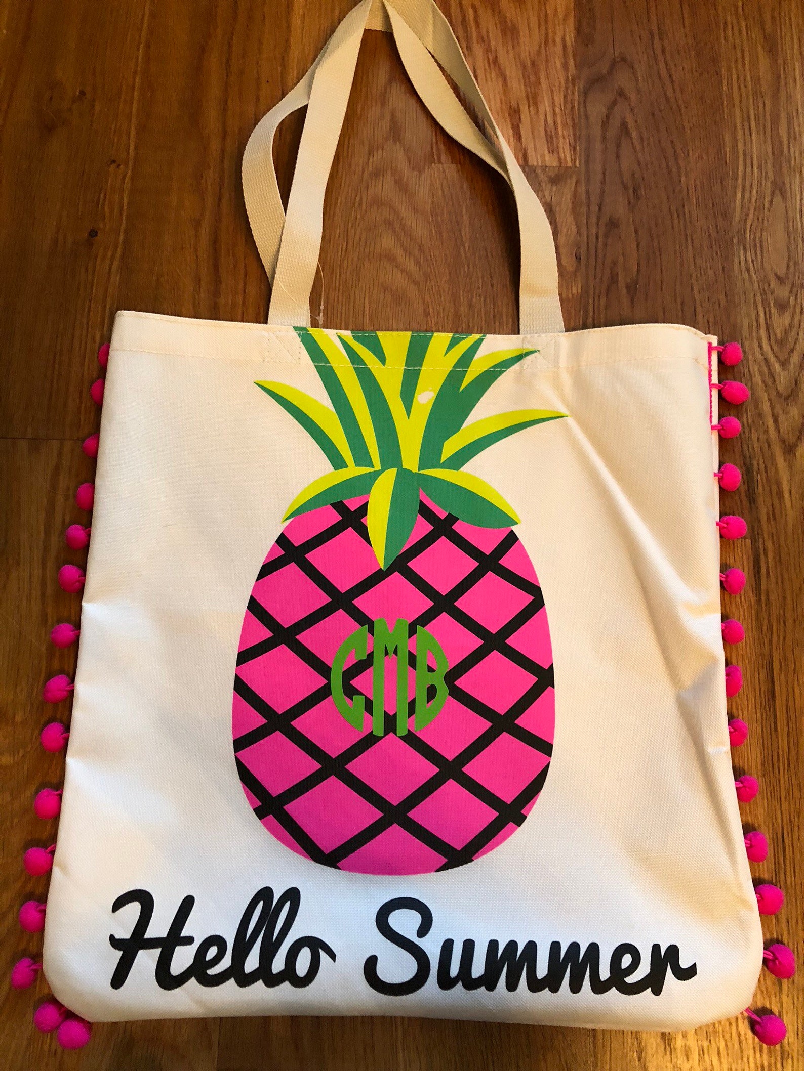 Monogrammed Beach Bag- Personalized Beach Bag- Monogrammed Bag- Cactus ...