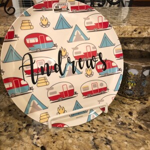 Camping Decor- Camping Plate- Camper Plate- Personalized Camping Plate ...