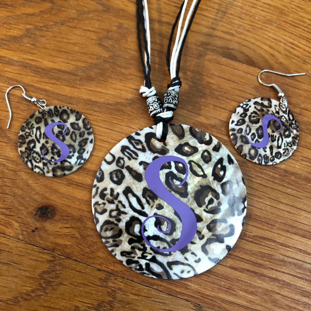 Animal Print Pendant- Animal Print Jewelry Set- Personalized Jewelry ...