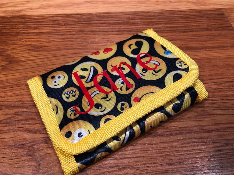 Personalized Kids Wallet Girls Wallet Smiley Face Wallet - Etsy