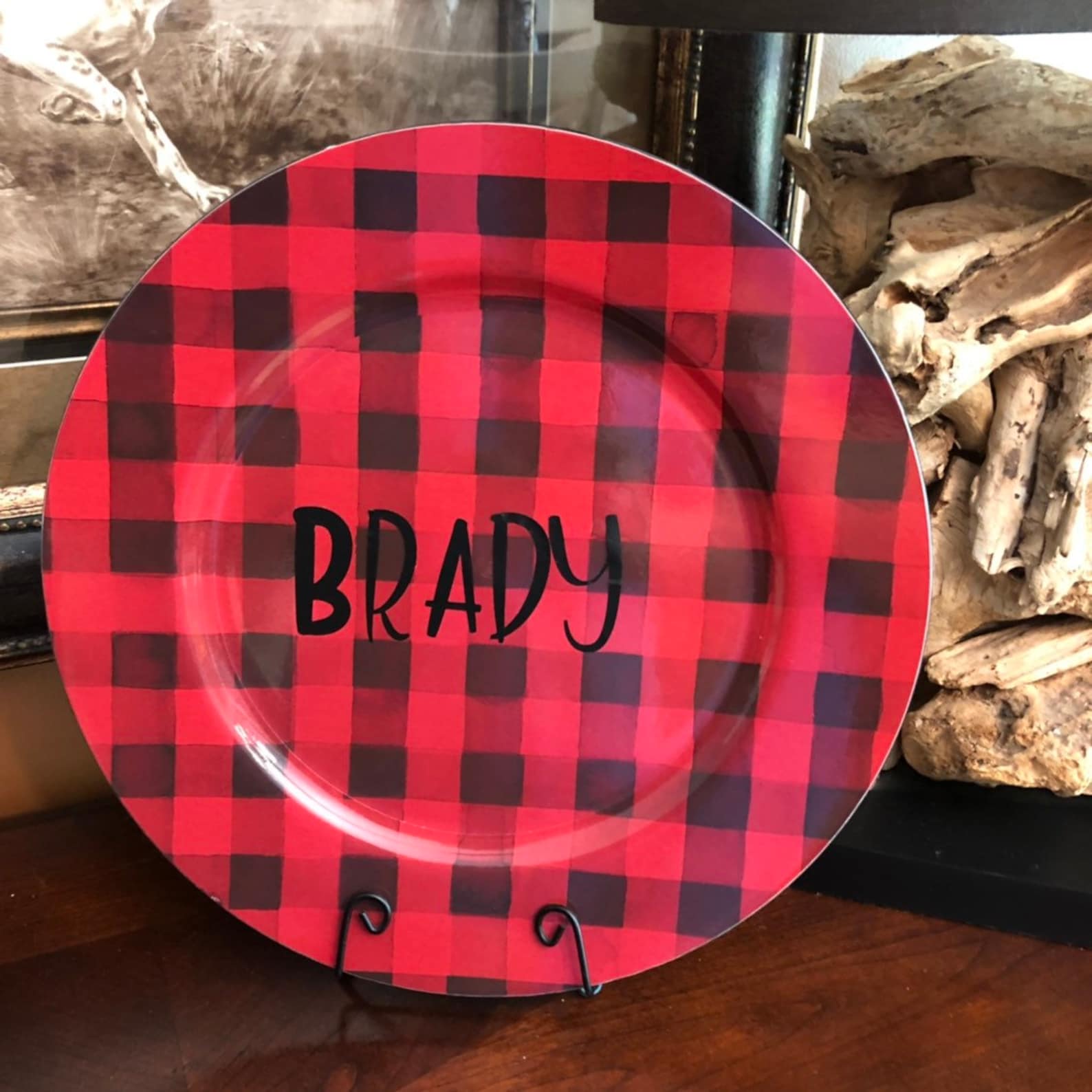 Buffalo Plaid Plate Buffalo Check Plate Checked Plate | Etsy