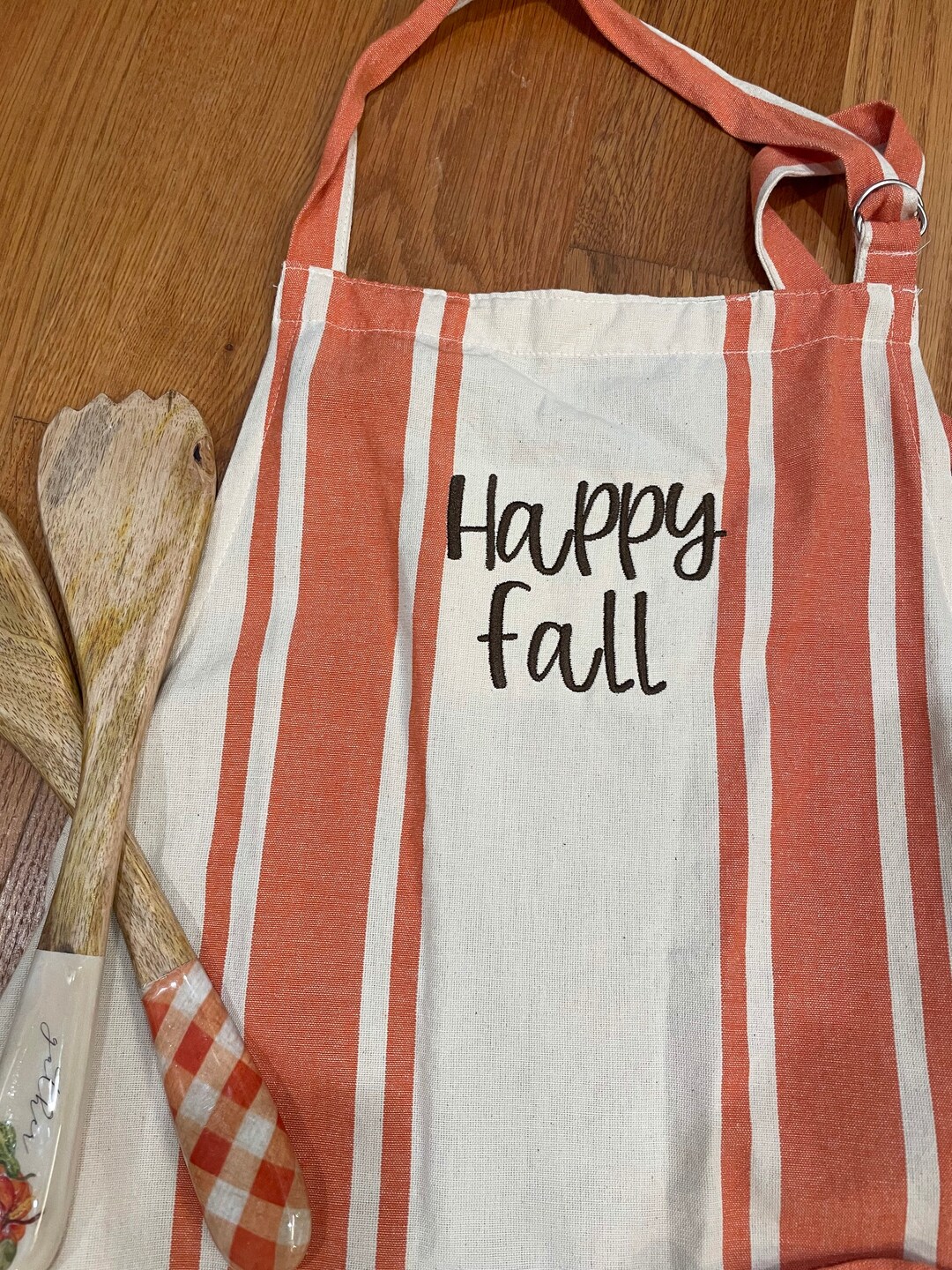 Fall Apron- Apron for Fall- Embroidered Apron- Happy Fall Apron- Happy ...