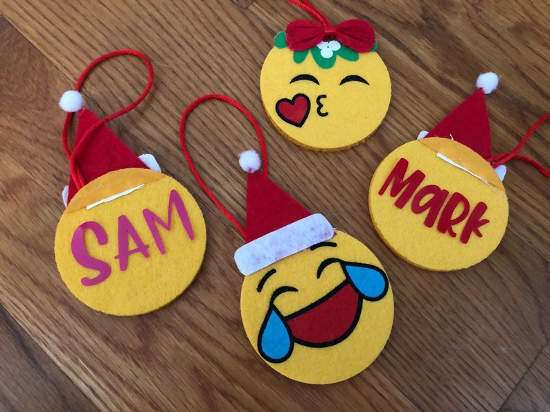 Smiley Face Ornament Childs Ornament Personalized Kids | Etsy