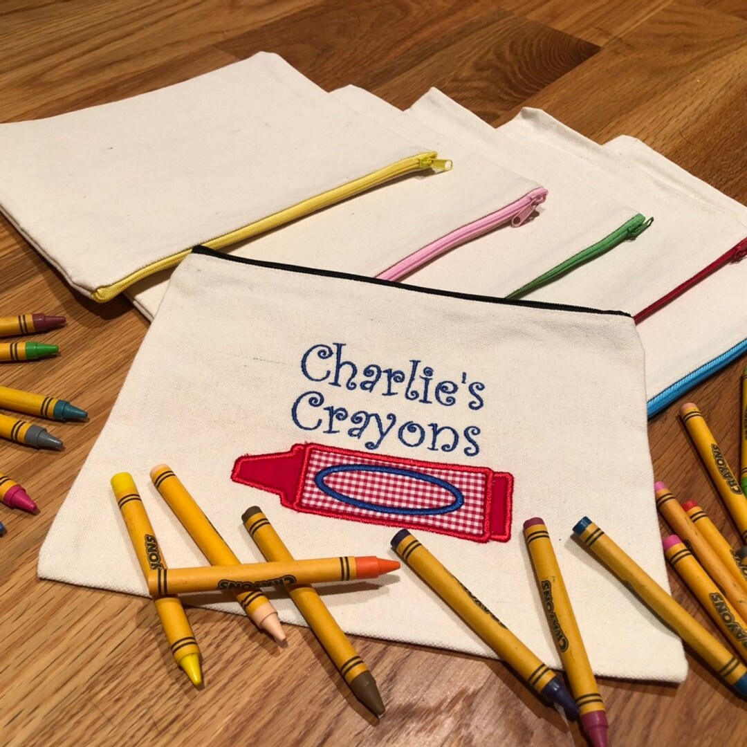 Personalized crayon bag crayon bag pencil bag personalized pencil bag ...