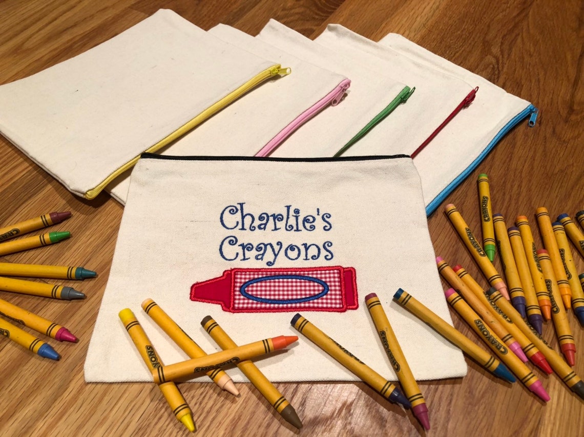 Personalized crayon bag crayon bag pencil bag personalized | Etsy