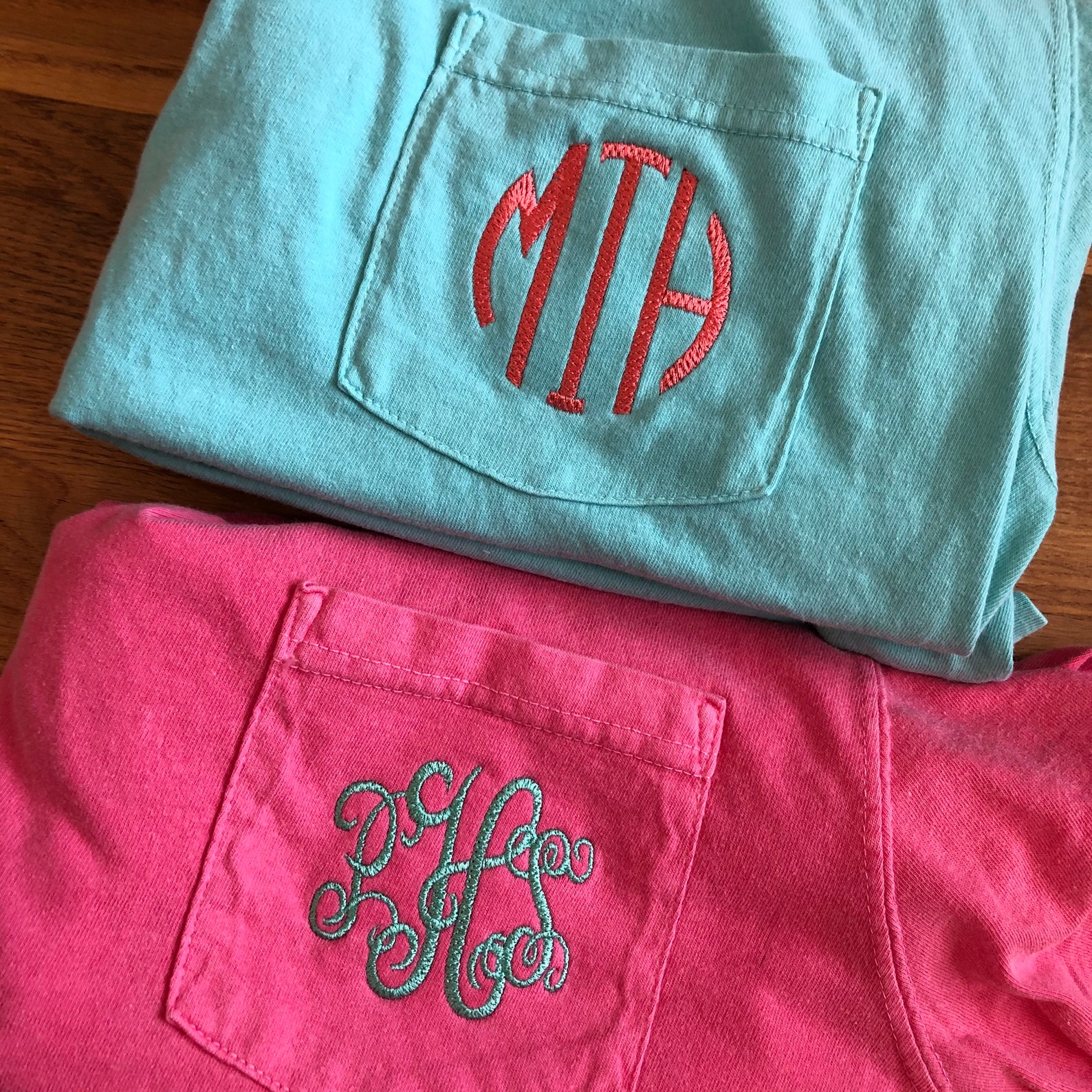 Monogram Pocket Tee Monogrammed Pocket Tee Monogram T Shirt - Etsy