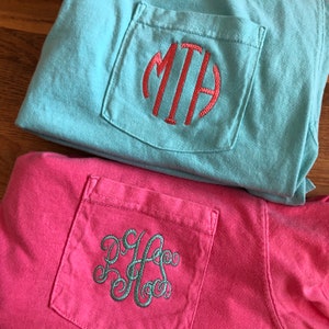 Monogram Pocket Tee- Monogrammed Pocket Tee- Monogram T Shirt ...