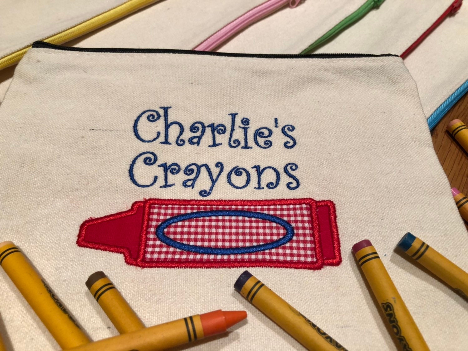 Personalized crayon bag- crayon bag- pencil bag- personalized pencil ...