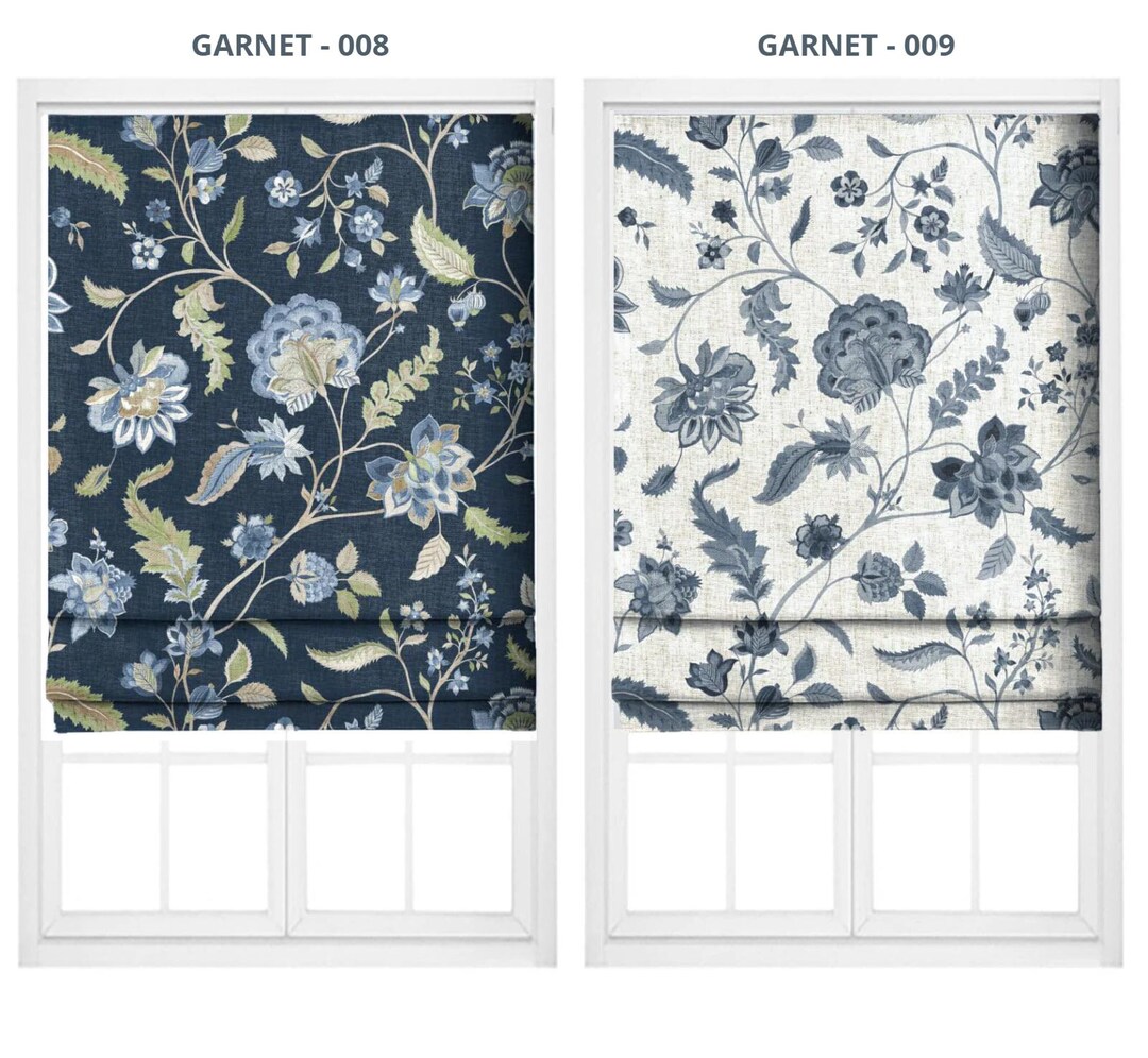 English Jacobean Floral Chinoiserie Roman Shade. Custom Blinds for ...