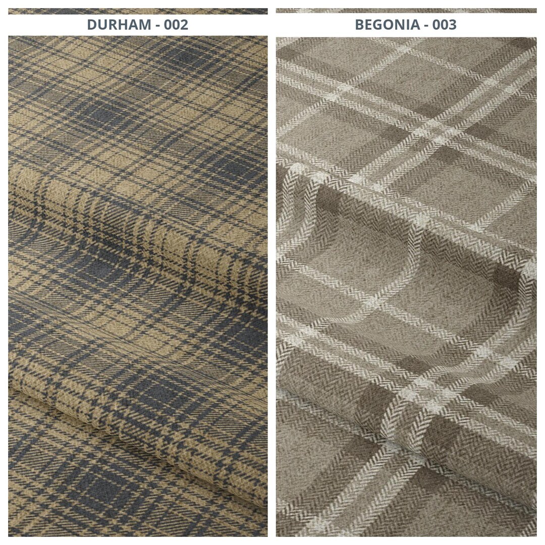 Plaid/ Checked Fabric by Yard for Furniture Upholstery, Chairs, Bed ...