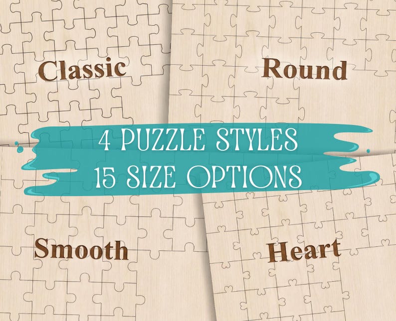 Laser Cut Wedding Guest Book Puzzle SVG – 4 Styles, Customizable Canva ...